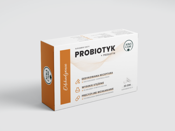 Probiotyk Aura Care | Probiotyk z prebiotykiem | 32 mld Kultur Bakterii